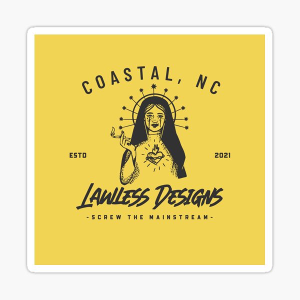 "Lawless Designs" Sticker for Sale by James Dunn | Redbubble