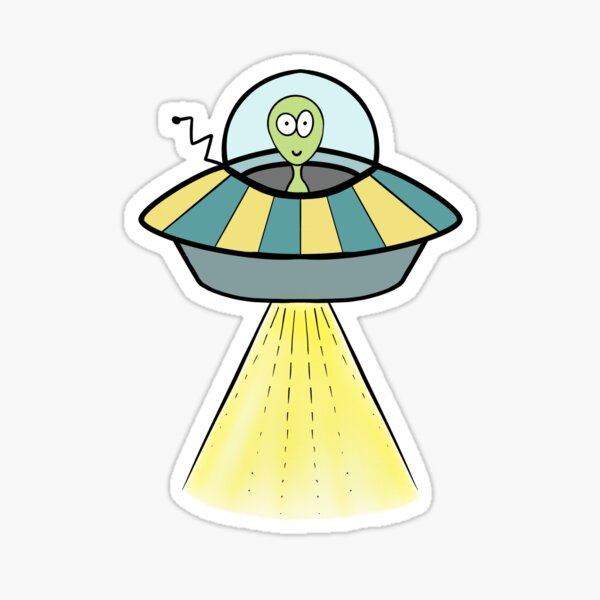 "Alien Spaceship" Sticker for Sale by Nik-Nax | Redbubble