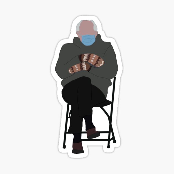 "Bernine Sanders Mitten Meme Presidential Inauguration " Sticker for ...