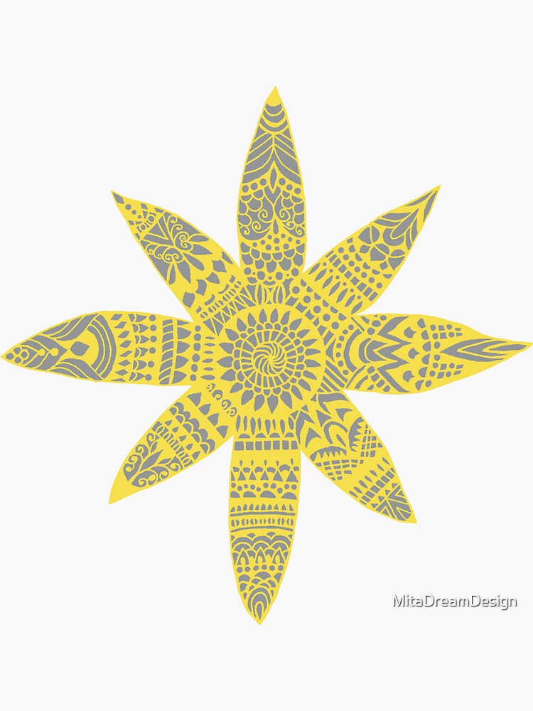 "Star Mandala - Ultimate Gray and Illuminating" Sticker by ...