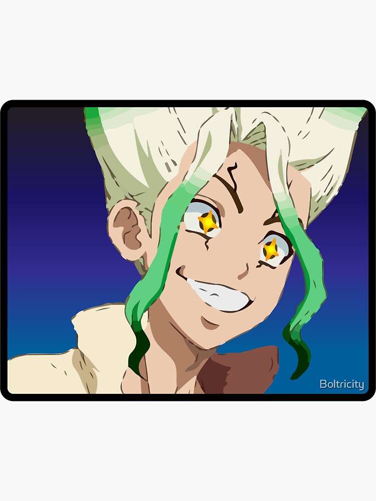 "Senku Ishigami Shiny" Sticker by Boltricity | Redbubble