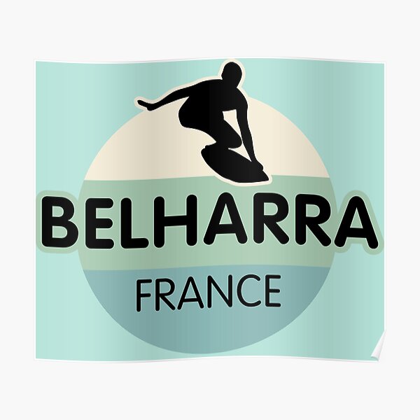"Belharra Surf Break, France. Retro Design" Poster by Kiwidom | Redbubble