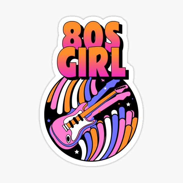 "80s Rock Girl" Sticker for Sale by SportyDogShop | Redbubble