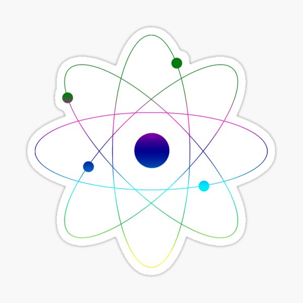 "Rainbow Atom" Sticker for Sale by Crystalsgraphix | Redbubble