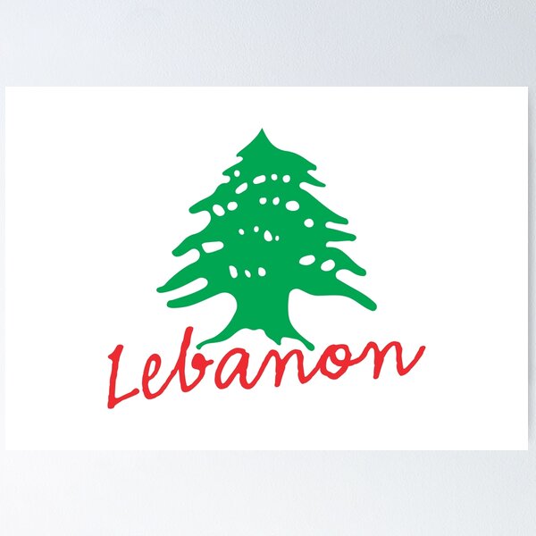 "Lebanon Name with Lebanese Flag Cedar Tree Design" Poster for Sale by ...