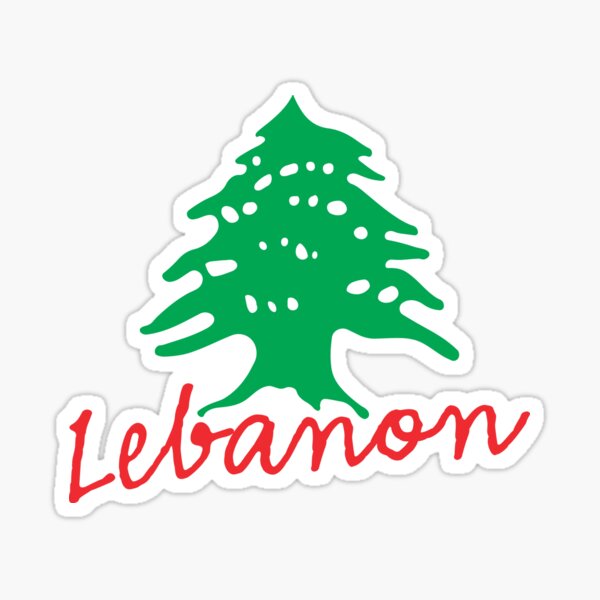 "Lebanon Name with Lebanese Flag Cedar Tree Design" Sticker for Sale by ...