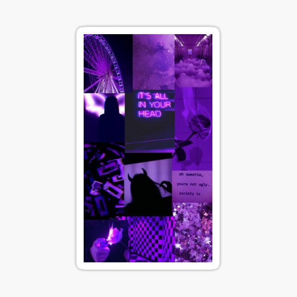 "Dark Purple Collage" Sticker by butterfly1dream | Redbubble