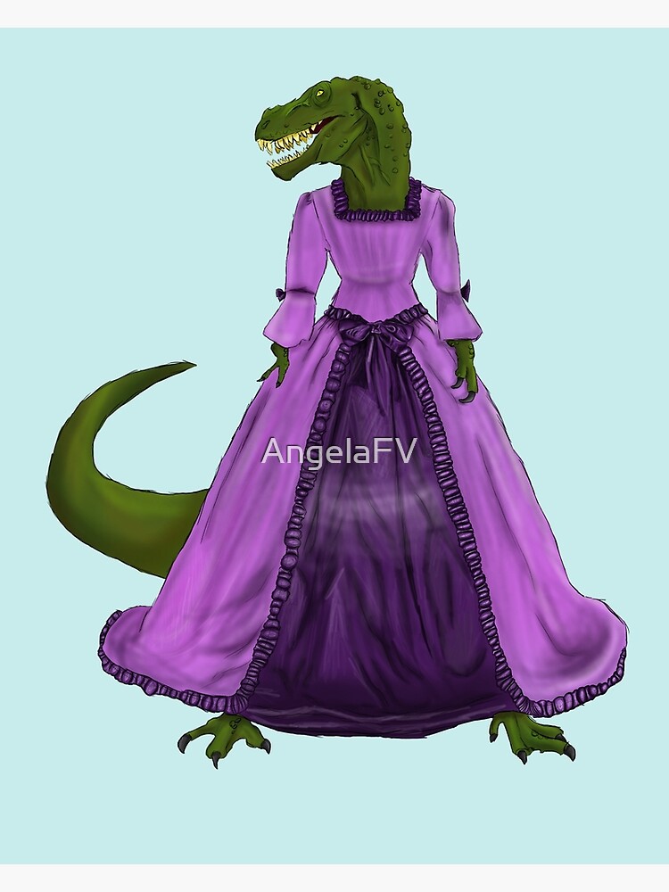 "Princess t-rex" Canvas Print by AngelaFV | Redbubble