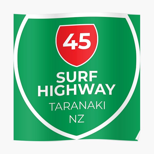 "Surf Highway 45, Taranaki, New Zealand" Poster by Kiwidom | Redbubble