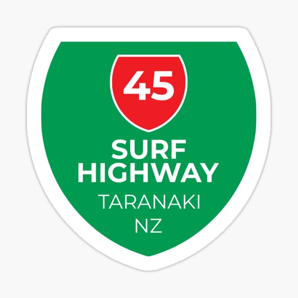 "Surf Highway 45, Taranaki, New Zealand" Sticker for Sale by Kiwidom ...