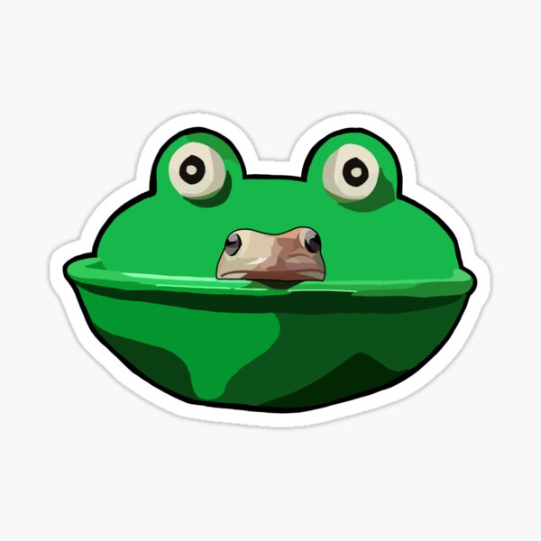 "Frog in the Frog Dish Sticker" Sticker for Sale by Ebennz | Redbubble