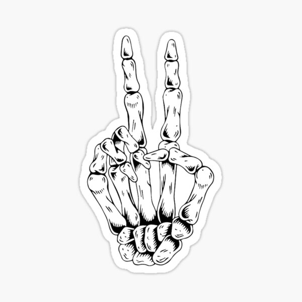 "Skeleton Hand" Sticker by Wrobo | Redbubble