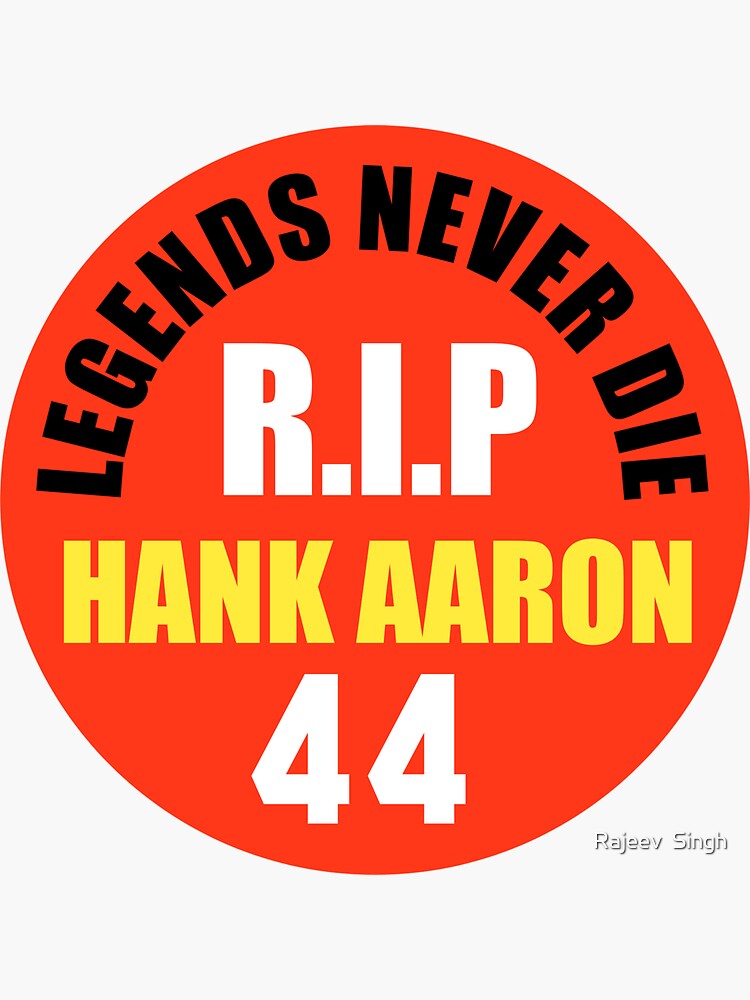 "Rip hank aaron" Sticker for Sale by Rajeev5025 | Redbubble