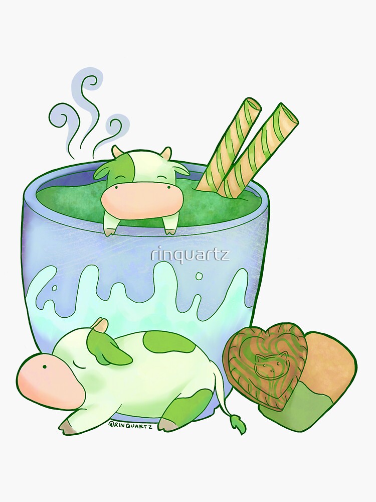 "matcha cows" Sticker for Sale by rinquartz | Redbubble