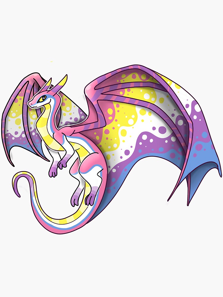 "Bigender (5 Stripe) Dragon Friend" Sticker for Sale by aevios | Redbubble