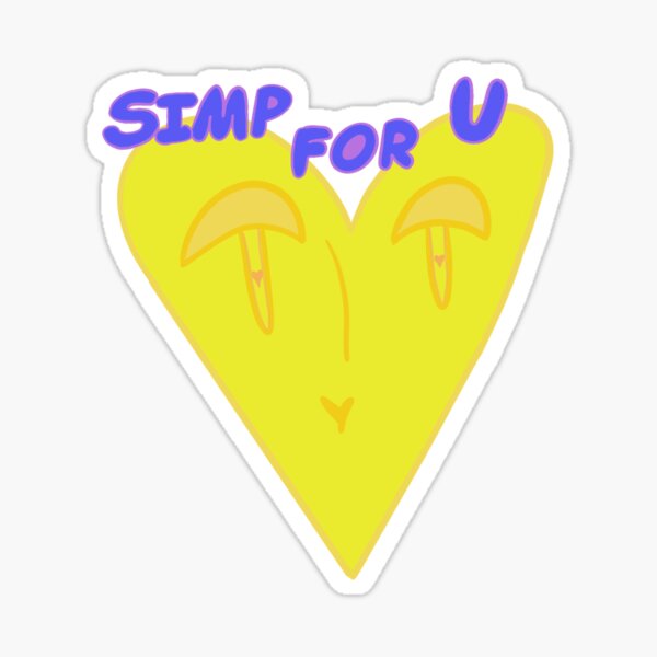 "Simp for you heart face sticker" Sticker by iceicecold | Redbubble