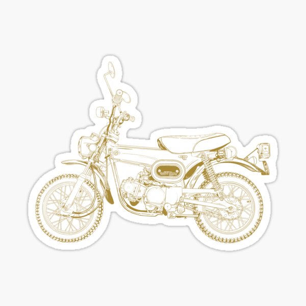 "Minimalist Motorcycle Ride Gold " Sticker for Sale by SketchEguy ...