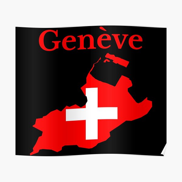 Póster «Bandera del mapa del cantón de Ginebra, Suiza» de marosharaf ...