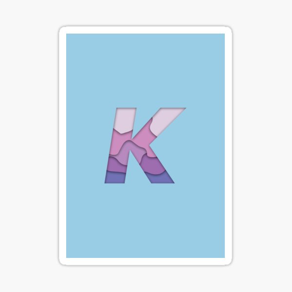 "Layered Papercut "K"" Sticker by selena-c | Redbubble
