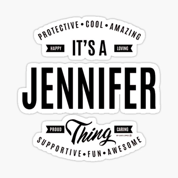 "Jennifer" Sticker for Sale by subagyonovytasa | Redbubble