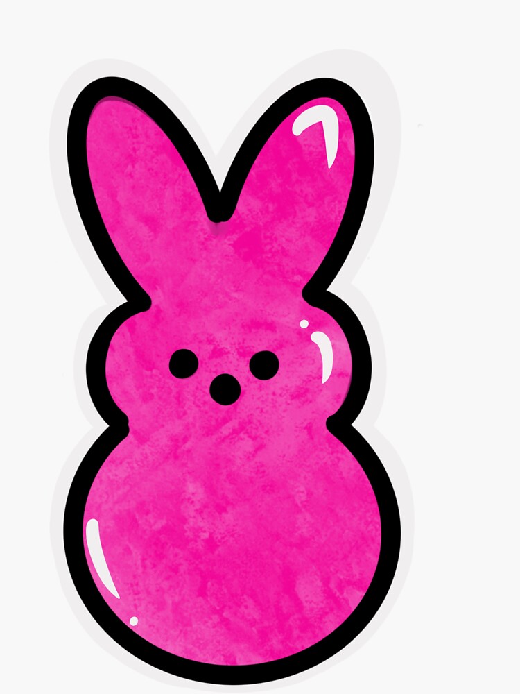 "pink peep bunny marshmallow" Sticker for Sale by bcampbell3 | Redbubble