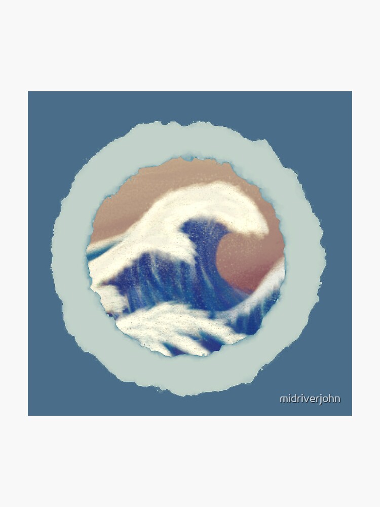 "Wave Design" Sticker by midriverjohn | Redbubble