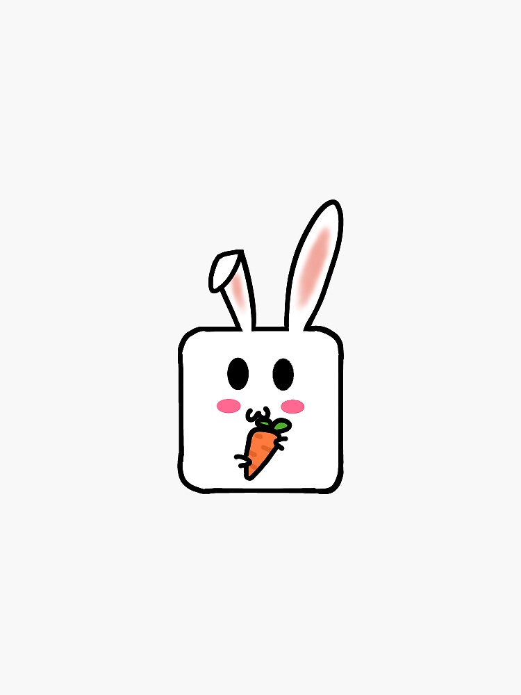 "Cute blocky bunny rabbit" Sticker for Sale by ohsokawaii | Redbubble