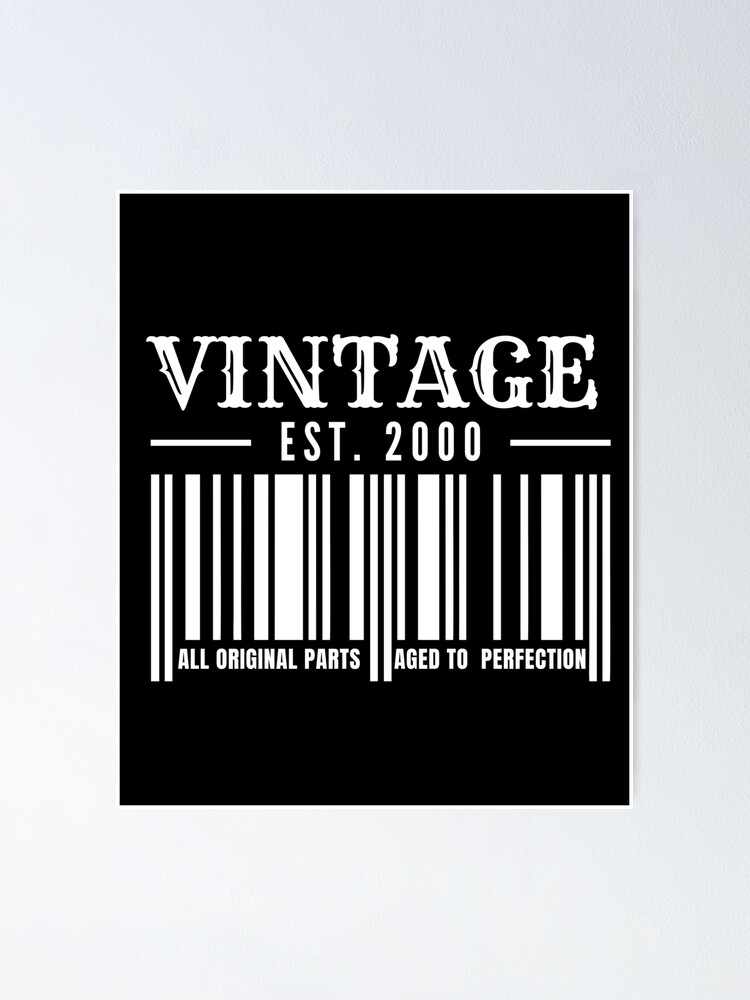 Póster «vintage EST.2000 Todas las piezas originales envejecidas hasta ...