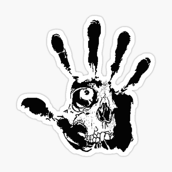 "Septic Death Skull Inside A Hand" Sticker by xyclopedia | Redbubble