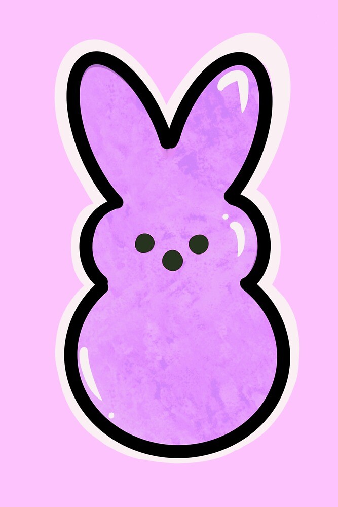 "purple peep bunny marshmallow " by Brianne Campbell | Redbubble