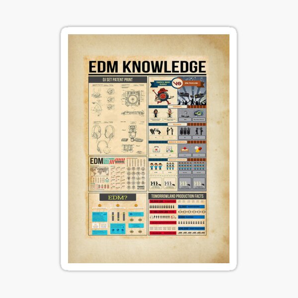 "EDM Knowledge For EDM Fan" Sticker for Sale by BluesEye | Redbubble
