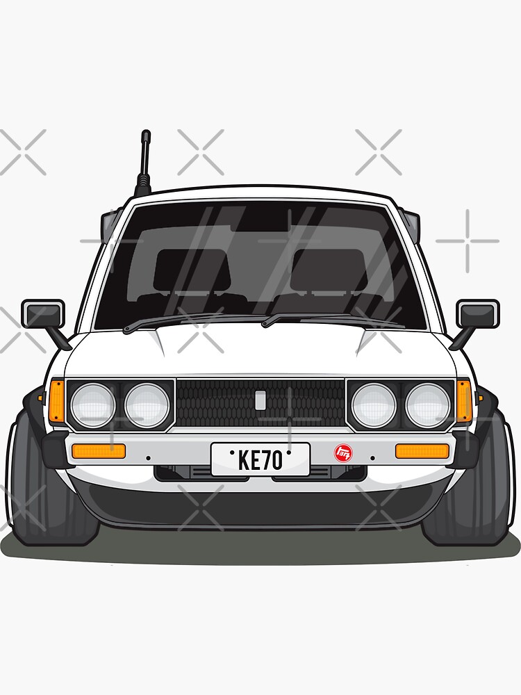 "White Rolla KE70" Sticker for Sale by geragarage | Redbubble