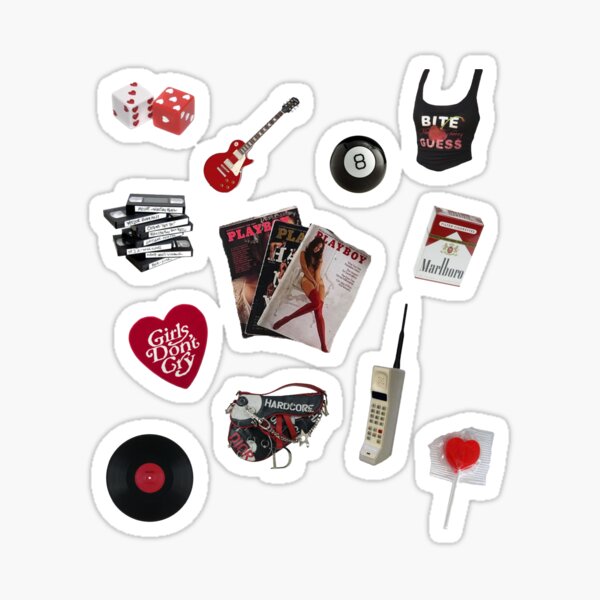 "red aesthetic" Sticker for Sale by spoiledbratz | Redbubble