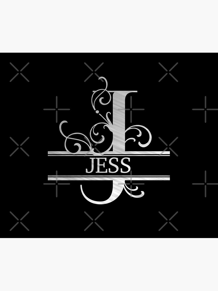 Jess Name - Silver Metallic Style Monogram Letter J The Jess Name Gift ...