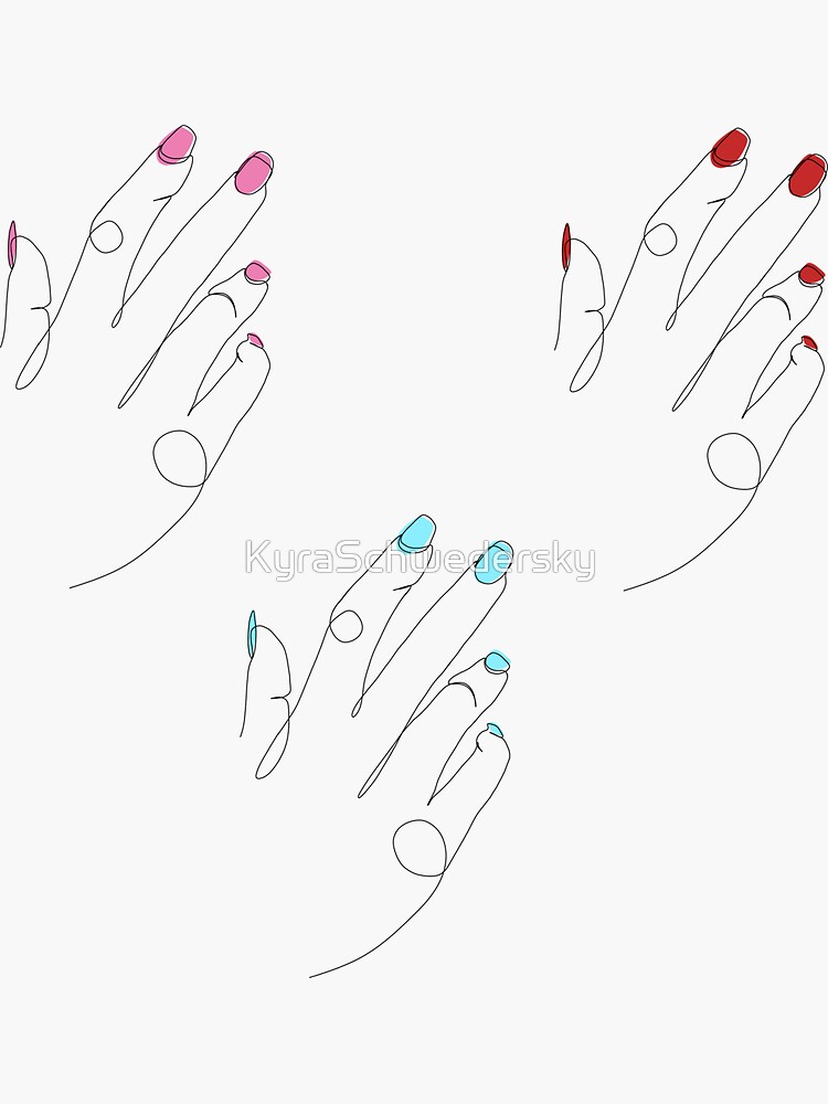 "Line art hand pack" Sticker for Sale by KyraSchwedersky | Redbubble