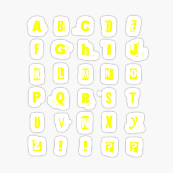 "Yellow Cutout Letters Alphabet Pack" Sticker for Sale by SoccaTamam ...