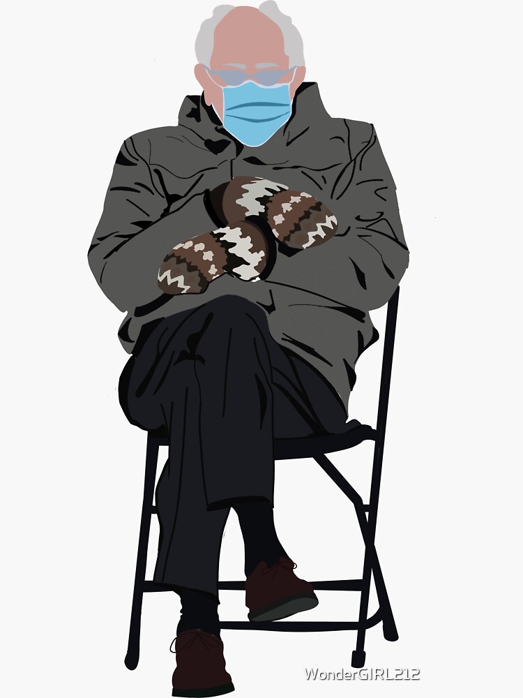 "Bernie Sanders Chair Meme" Sticker for Sale by WonderGIRL212 | Redbubble