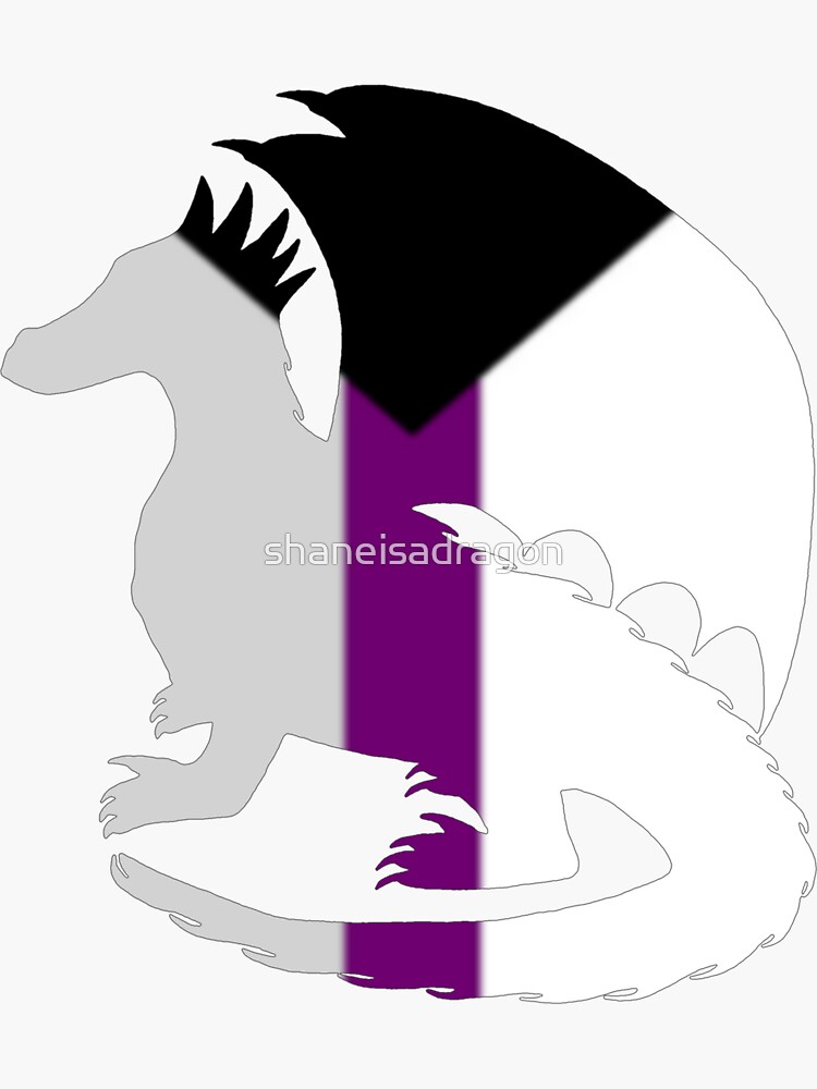 Demisexual Pride Dragon Silhouette Sticker By Shaneisadragon Redbubble