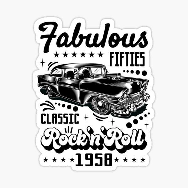 "1950s Rockabilly Sock Hop Dance 50s Rock and Roll Party" Sticker for ...