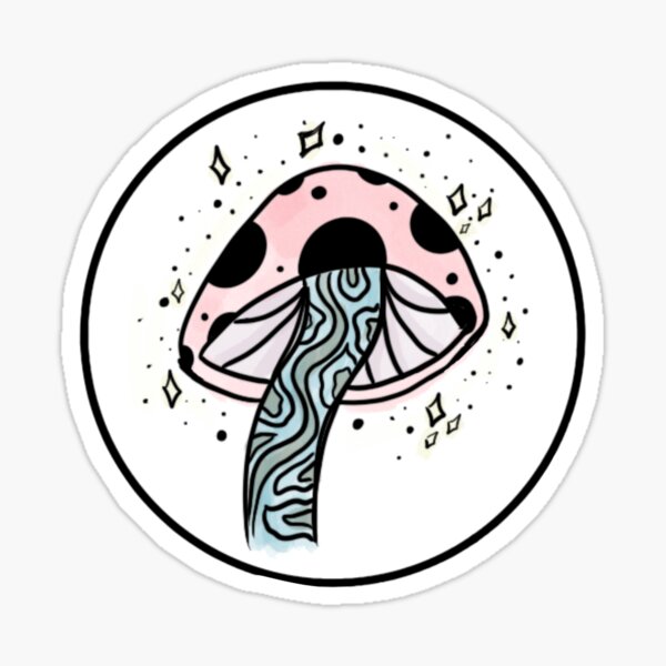 "Coloured Magical Mushroom " Sticker for Sale by StickersByMyra | Redbubble