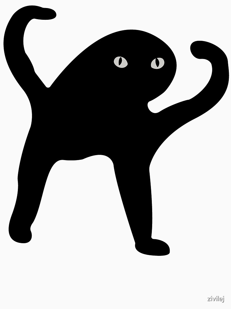 "Cursed black cat meme illustration" T-shirt by zivilej | Redbubble ...