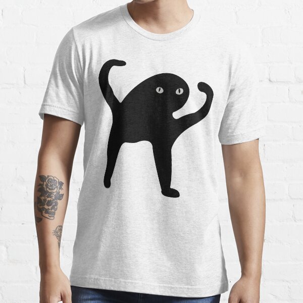 "Cursed black cat meme illustration" T-shirt by zivilej | Redbubble ...