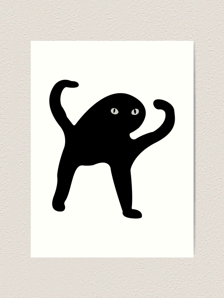 "Cursed black cat meme illustration" Art Print for Sale by zivilej ...