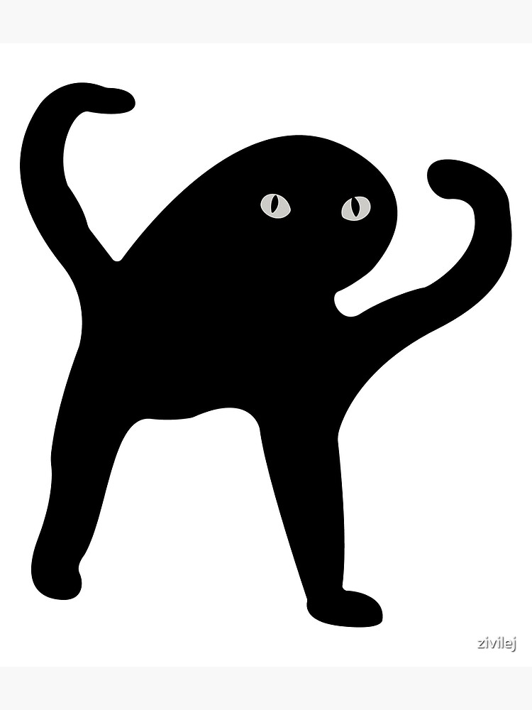 "Cursed black cat meme illustration" Art Print for Sale by zivilej ...
