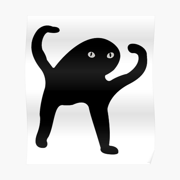 "Cursed black cat meme illustration" Poster by zivilej | Redbubble