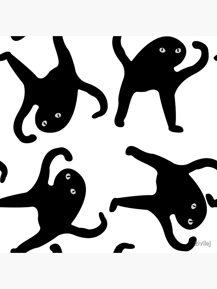 "Cursed black cat meme pattern illustration" Art Print by zivilej ...