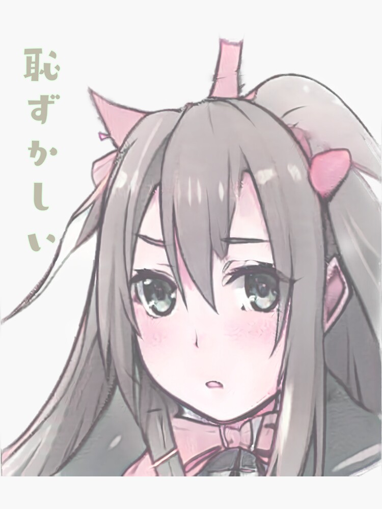 "Japanese Anime Girl with Red Cheeks" Sticker by JoyforU | Redbubble