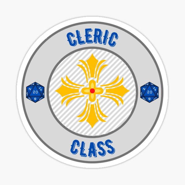 "Class - Cleric (silver logo)" Sticker for Sale by kimrhyme | Redbubble
