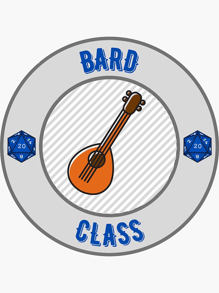"Class - Bard (silver logo)" Sticker by kimrhyme | Redbubble