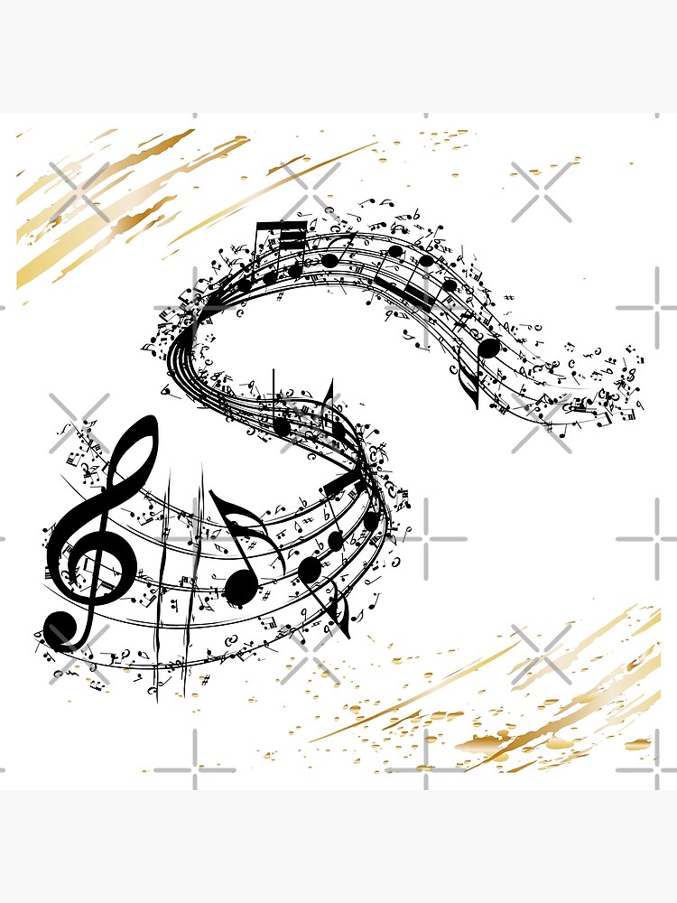 "Music notes with gold splatter" Poster for Sale by JessiesDesign ...